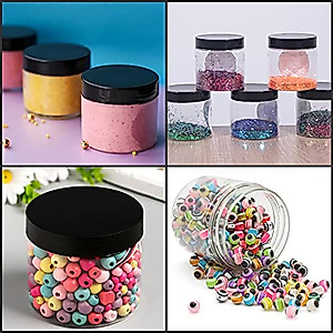 DIKNAAM 68 Pack 2 OZ Clear Plastic Jars with Lids, Empty Slime Storage Containers, BPA-free, Plastic Round Storage Jars for Slime, Cream, Cosmetic, Paint and Glitter