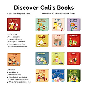 Cali's Books Spanish Nursery Rhymes | Spanish Baby Book with English Translation | Learn Spanish for Kids | Spanish Books for Toddlers 1-3 | 6 Canciones Infantiles en Español