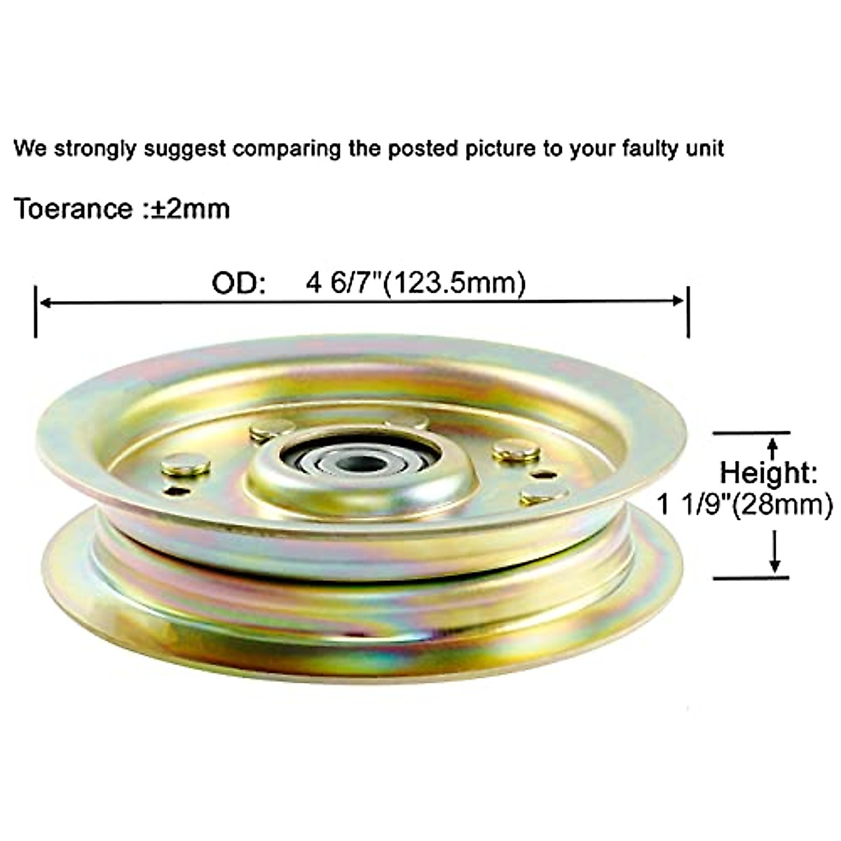 q&p 756-04129 38" 42" 46" 54" Decks Heavy Duty Flat Idler Pulley Replaces Cub Cadet/MTD Replaces MTD/Cub Cadet 756-04129B 756-04129C 956-04129 956-04129C, 753-08171