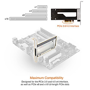 ICY DOCK M.2 NVMe SSD to PCIe 3.0/4.0 x4 Removable SSD Mobile Rack Adapter Card for PCIe Expansion Slot - ToughArmor MB840M2P-B