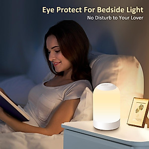 G Keni Baby Night Light for Kids, LED Touch Lamp, Stepless Dimming Nursery Lamp with Timer, Breastfeeding, Diaper Change, Sleep Aid, USB Rechargeable White/Natural/Warm Bedside Light for Bedroom