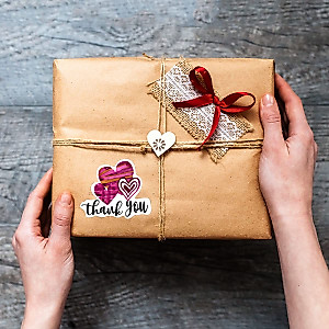 Littlefa Cute Pink Heart Shaped Thank You Small Business Stickers,Thank You Stickers,Bakeries Stickers,Handmade Stickers,Small Business Stickers, Envelopes Stickers, Gift Bags Packaging 500 PCS