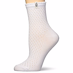 UGG Women's ADABELLA Quarter Sock, White, One Size