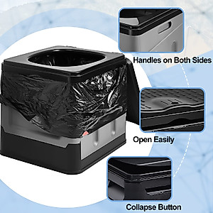 Portable Toilet for Camping Folding Portable Toilet for Adults Waterproof Camping Toilet with Carry Bag and Disposable Toilet Seat for Camping Hiking Outdoor Boating Car Long Trips Storage