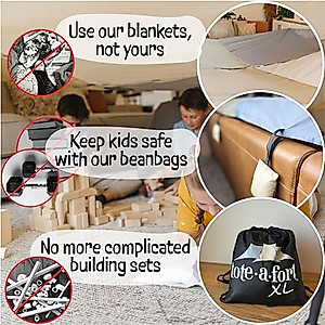 Tote a Fort Earthy XL Blanket Fort Building Kit - Portable Playhouse Play Tent Fort - Indoor & Outdoor Toy Set for Ages 4-12+ - STEM Toy - 4 Blanket Set