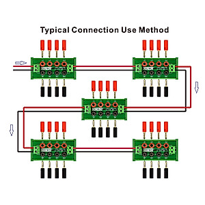 Screw Mount 2 x 4 Position Banana Jack Distribution Module, DC Power Strip