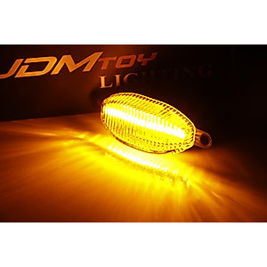 iJDMTOY 75-123-Smoked-Amber 3pc Dark Smoked Lens Amber Full Front Grille Driving Light Kit for 2010-14 & 2017-up Ford Raptor (Powered by 36 Pieces of SMD LED Diodes)