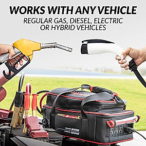 Handy Power X 1500 Watt Car Power Inverter, Connects to Vehicle for Emergency Back-up Power, 4 x 110V AC Outlets, 1 x USB Port (4.2A Total Output), Weather Resistant & Heavy Duty Bag, Includes Cables