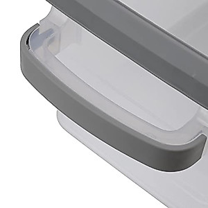 Zudoo Kitchen Food Container 10kg Food Grade PP Rice Storage Box Sliding Lid with Measuring Cup for Home Use (Grey)