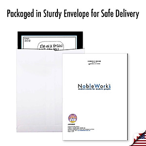 NobleWorks - 1 Jumbo Funny Birthday Card with Envelope (8.5 x 11 Inch) - Birthday Occasion Humor, Group Cartoon Card - Vegan Shark J4002BDG