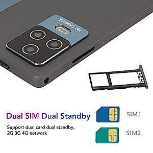 10.1 Inch Blue Tablet for Android 8.1, 4GB RAM 32GB ROM Dual Card Dual Standby HD Tablet with Card Pin, 5MP Front 13MP Rear Tablet for Study, Work, Game(#1)