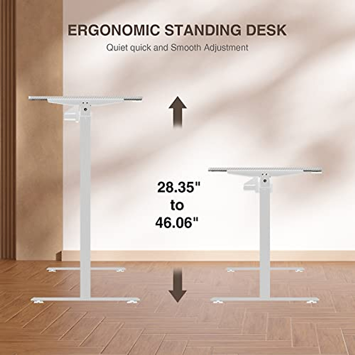LCVXYERQ 55x24inch Adjustable Desk Electric Standing Desk Sit Stand up Desk Height Adjustable Home Office Workstation Memory Preset with Splice Table Plate White