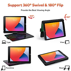 Keyboard Case Compatible with iPad 10.2 2021 9th /8th/7th Generation & iPad Pro 10.5 inch & iPad Air 3rd Gen - Wireless Backlight Keyboard with TouchPad for iPad 10.2/10.5