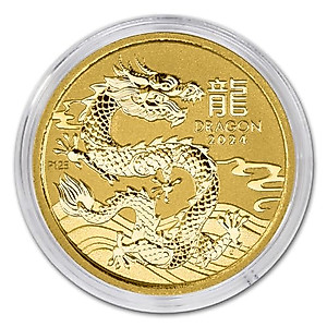 2024 P 1/10 oz Gold Australian Lunar Series III Year of the Dragon Coin Brilliant Uncirculated with Certificate of Authenticity $15 Seller BU