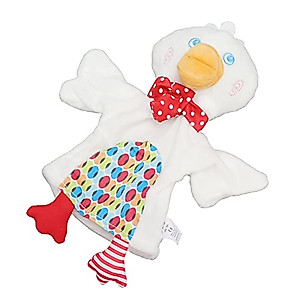 Baby Stuffed Animals Blanket, Visual Development Soft and Bright Colors Plush Cartoon Baby Security Blanket for Kids More Than 3 Months for Soothing Towels (White)