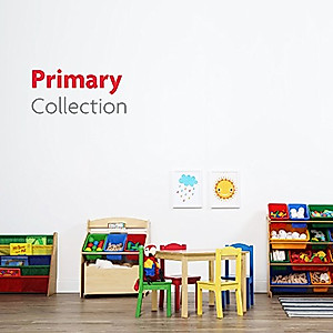 Humble Crew Collection Kids Wood Table & 4 Chair Set, Natural/Primary