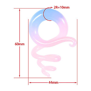 KUBOOZ COOEAR Glass Taper Treble Spiral Green Plugs Ear Gauges Hanger 1 Pair 2G-00G Stretchers Flesh Expander, 10 pounds