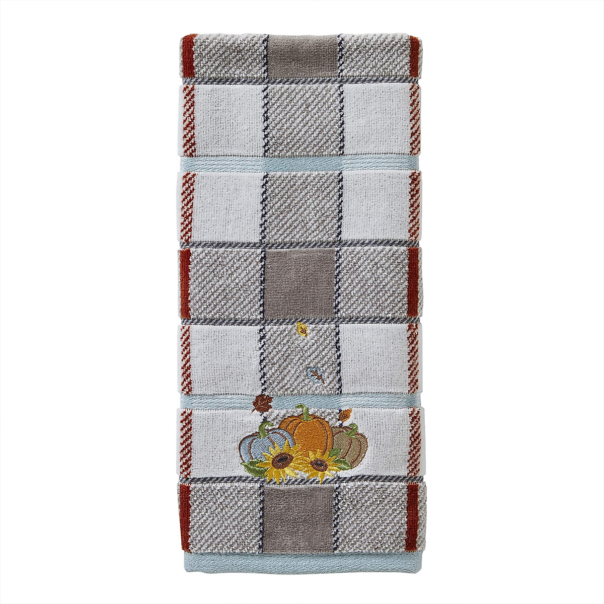 SKL Home Harvest Pumpkins Hand Towel, Plaid Small