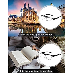 SKYWAY 160% Magnifying Glasses with LED Light, Rechargeable Lighted Magnifier Eyeglasses for Reading Small Prints Labels, Close Work, Needlepoint Sewing Crafts Hobbies Hands Free 2-Pack 1.6X