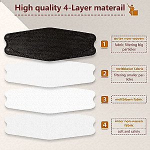 Brodio 3D Face Mask 30 Packs - Individually Wrapped Safety Mask Multicolor Breathable Disposable 4-Ply Face Mask with Elastic Ear Loops for Men & Women (Black+Blue)