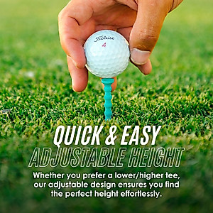 YATTA GOLF Telos Premium Golf Tees – Adjustable Golf Tees – Tee Off with Greater Consistency & Shoot Better Scores - Unbreakable Golf Tees – Lasts The Average Golfer A Season (3 Pack, Hot Pink