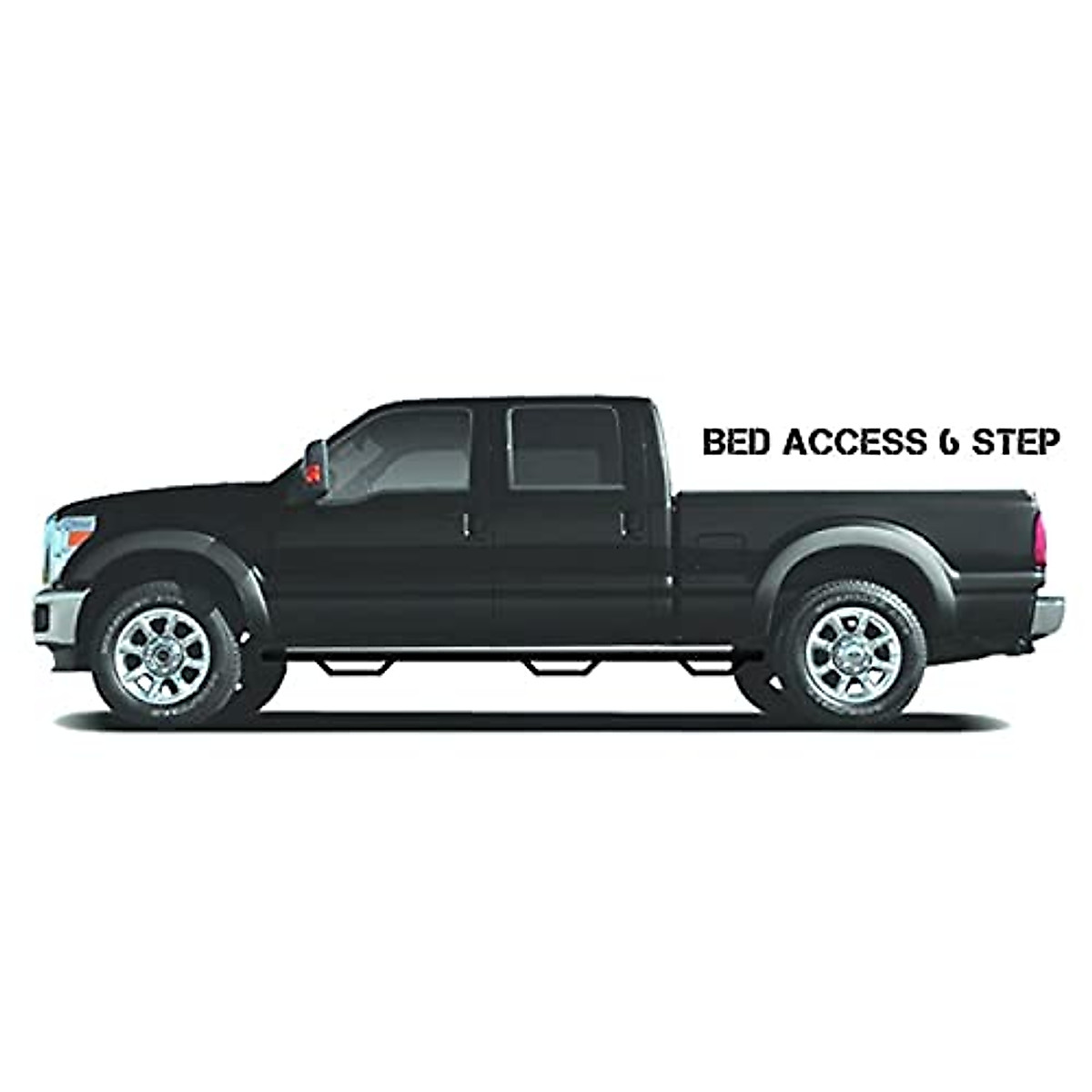 N-Fab Nerf Steps | Textured Black, Wheel-to-Wheel w/ Bed Access | D06110CC-6-TX | Fits 2006-2009 Dodge RAM 1500 / 2500 / 3500 Mega Cab 6.4' Standard Bed, SRW / DRW Gas / Diesel