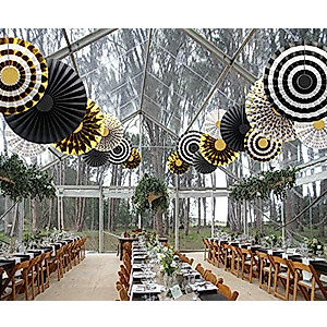 KAXIXI Party Hanging Paper Fans Decorations, Wedding Birthday Bachelorette Bridal Shower Party Ceiling Hangings Gender Reveal Baby Shower Party Decorations, 8pc