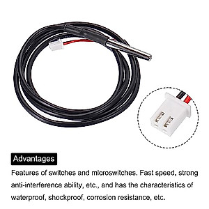 MECCANIXITY Ice Thickness Sensor Line Water Level Sensing Line Evaporation Water Jet Ice Machine Sensor 110cm 10K