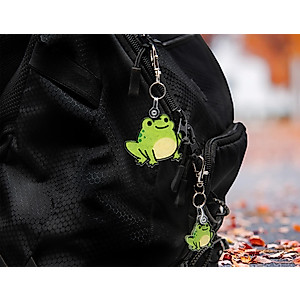 The Acrylic Place Frog Keychain - Charm for Purse Diaper Bag Tote Bag Kids Backpack Keychain (Backpack Size)