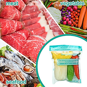 Resurhang 100 Pack Zipper Microwave Steam Bags Reusable Steam Cooking Bags for Vegetables Potatoes and Meat