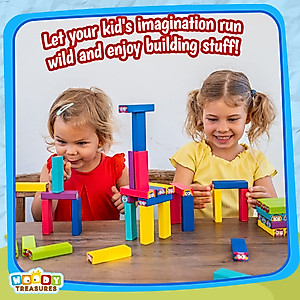 Wooden Toys Tumbling Tower - Childrens Toys Ages 3-9 Years Old - Toddlers/Kids Games Colourful Building Blocks - Fun Educational Games for Cognitive & Fine Motor Skills