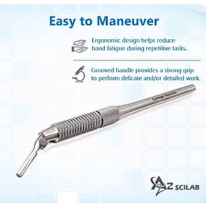 Premium Quality Scalpel Handle, Stainless Steel Lightweight Knife Handle for Laboratory Hospital Home Use - Durable Blade Handle for Craft, DIY Hobby Projects, Carving (Adjustable #3)