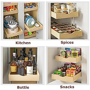 ALINE FURNITURE Pull Out Drawers for Cabinets Wood, 29" W X 21" D Slide Out Drawers for Kitchen Cabinets, Pull Out Shelves, Roll Out Drawers for Pantry Cabinet Organizer