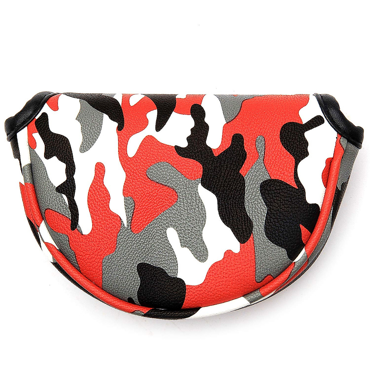 SHABIER Unisex Golf Headcover Flag Pattern Half Golf Putter Headcover White Golf Clubs Putter Head Cover (Small Round red)