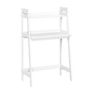 RiverRidge Kids Desk with Ladder Shelf - White Writing Table for Homework, Arts & Crafts - Spacious Tabletop with Open Shelf - Compact Design - Easy Assembly Kids Table for School-Age Children