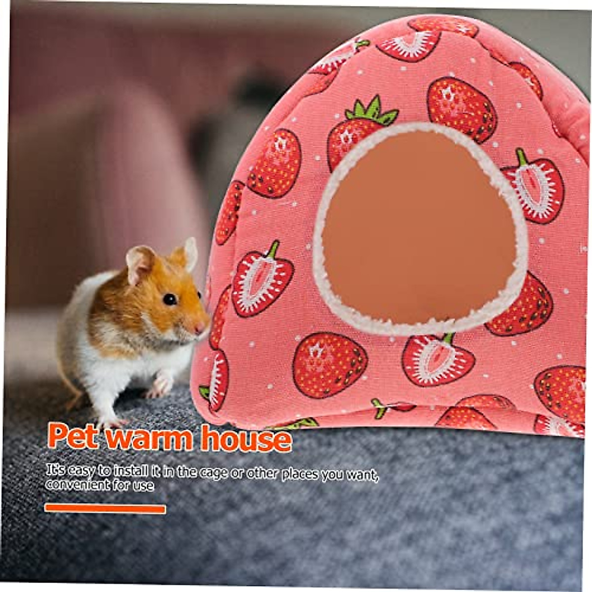 BCOATH Plush Hamster House 1pc Hamster Hamster Stuffed Hamster Hamster Hut Guinea Pigs Hide- Out Warm Guinea Pigs Bed Cloth Hamster Bed Hamster House Cloth Pink Keep Warm