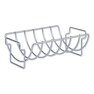 RSVP International Kitchen Roasting Pan Collection Durable Dishwasher Safe Stainless Steel, Reversible Rib/Roast Rack, 15.75x9.75x5.25"