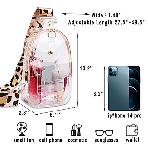 WEDDINGHELPER Clear Sling Bag for Women: Clear Bag Stadium Approved Crossbody Sling Daypack Backpack for Concerts Sports Events (X-1)