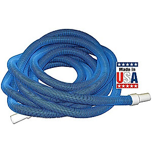 Poolmaster 33430 Heavy Duty In-Ground Pool Vacuum Hose with Swivel Cuff, 1-1/2-Inch by 30-Feet,Neutral & Swimline Weighted Flex Vacuum Head, Blue