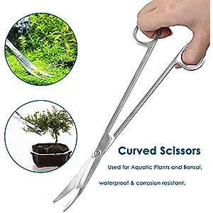 Lxiyu 7 in 1 Aquarium Aquascaping Tools Kits,Stainless Steel Aquarium Plant Tools Tweezers Scissors Scrapers for Aquarium Tank Clean Fish Tank Aquascape Tools Sets