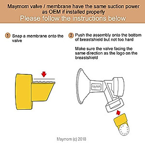 Maymom Replacement Valve and Membrane Compatible with Medela Breastpumps (Swing, Lactina, Pump in Style) Part #87089; Replaces Medela Valve and Medela Membrane;