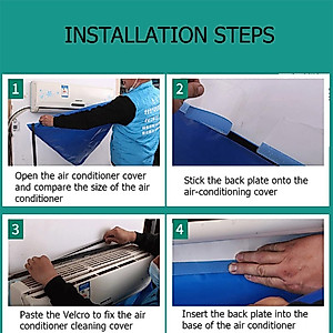 Generic 12pcs Mini Split Cleaning Kit for Air Conditioner, Air Conditioner Cleaning Waterproof Bag, Wall Mounted Air Conditioner Cleaning Tools, Air Conditioner Cleaning Cover, Blue