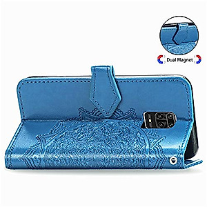 Asdsinfor Compatible with Xiaomi Redmi Note 9S Case Wallet Case Credit Cards Slot with Stand for PU Leather Shockproof Flip Compatible with Redmi Note 9 Pro/Redmi Note 9 Pro Max Mandala Blue SD