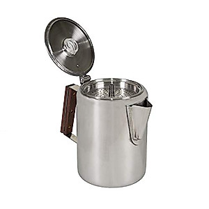 Stansport Stainless Steel Percolator Coffee Pot - 9 Cup