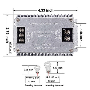 Valefod DC to DC High Efficiency Voltage Converter 8-36V to 12V 10A 120W Buck-Boost Converter DIY Power Supply Step-Down/Up Transformer