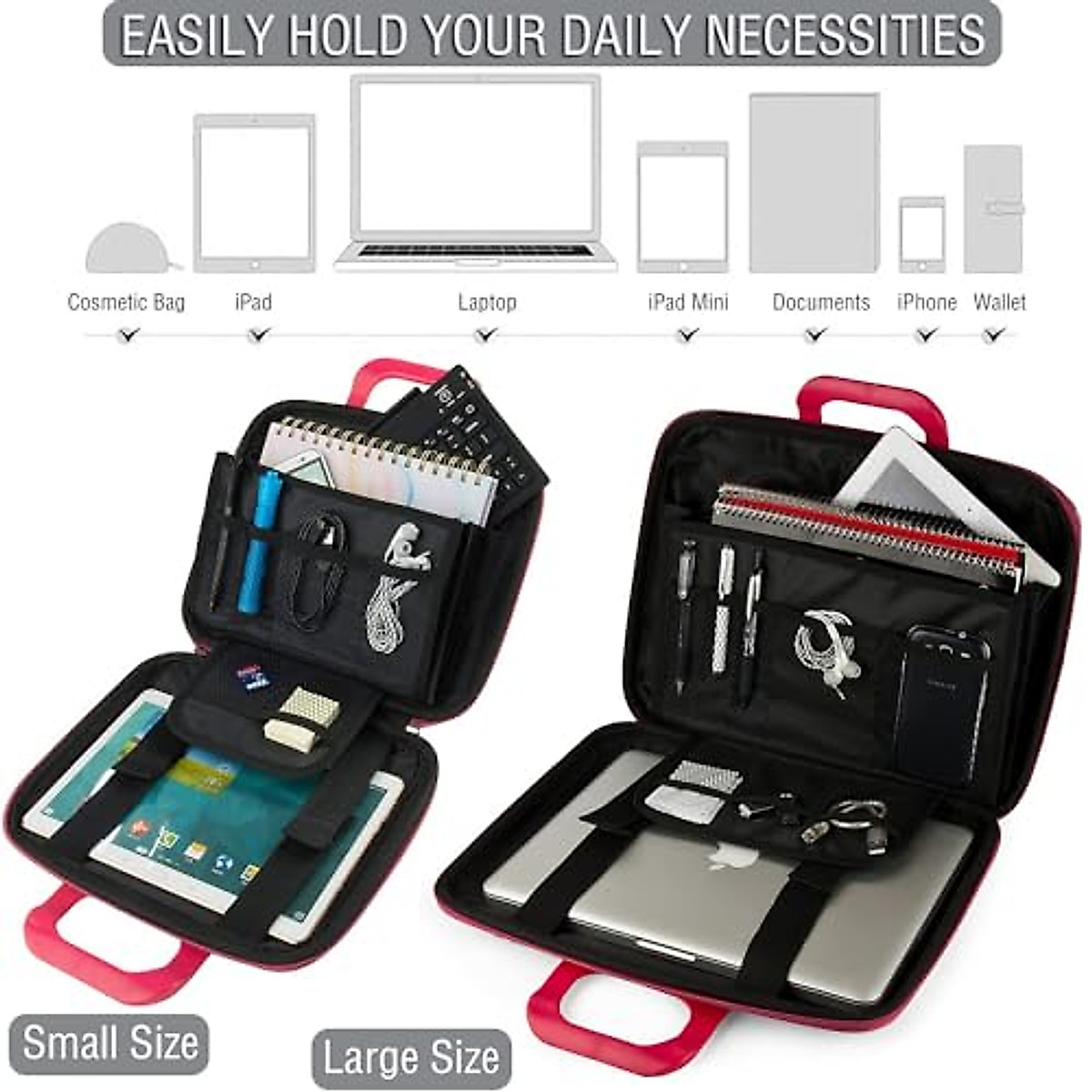 12 13 Inch Laptop Sleeve Hard Shell Case Shoulder Bag for Women for iPad Pro 13/Air 13/Pro 12.9, Surface Pro X/9/8/7, Galaxy Tab S9+/S8+/S7 Plus