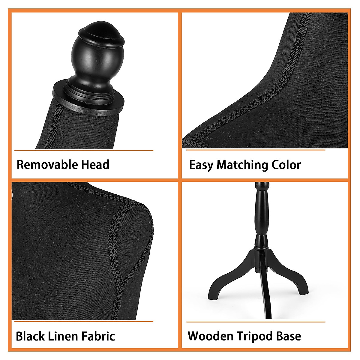 DRDINGRUI Female Mannequin Torso with Stand, Height Adjustable from 52'' to 67'' Dress Form with Tripod Base for Dress Jewelry Display