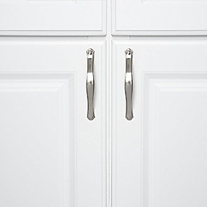 Amazon Basics Traditional Craftsman Cabinet Handle, 5.13-inch Length (3-inch Hole Center), Satin Nickel, 10-Pack