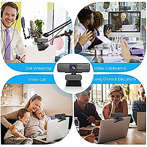 1080P Webcam with Microphone & Privacy Cover HD Autofocus USB Webcam Streaming Computer Web Camera Widescreen Video Web Cam PC Webcam for Desktop Mac Laptop Calling Recording Conferencing Gaming