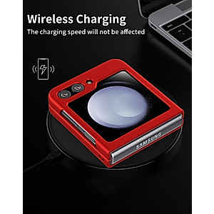 Cresee Case for Samsung Galaxy Z Flip 5 (2023) Thin Hard Matte Phone Case for Galaxy Z Flip5 - Red